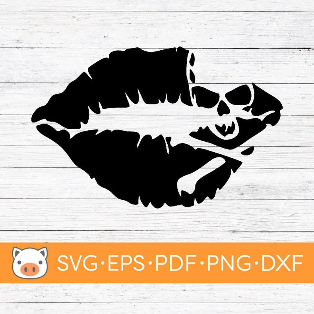 Skull Lips SVG Digital Download File, Kiss SVG Vector Cut File, Cricut ...