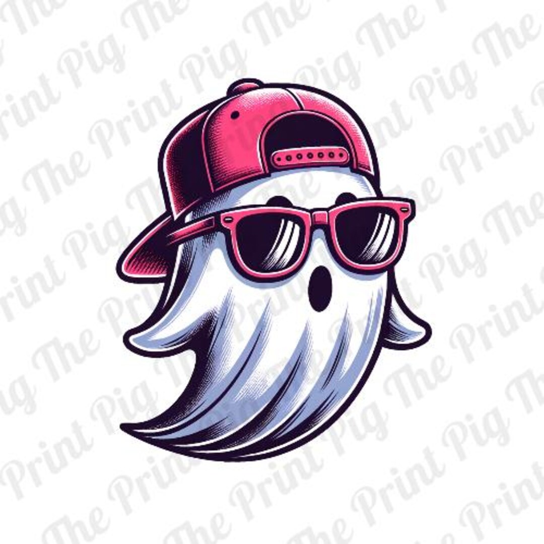 Cool Ghost PNG Digital Download File, Ghost Cartoon With Sunglasses PNG ...