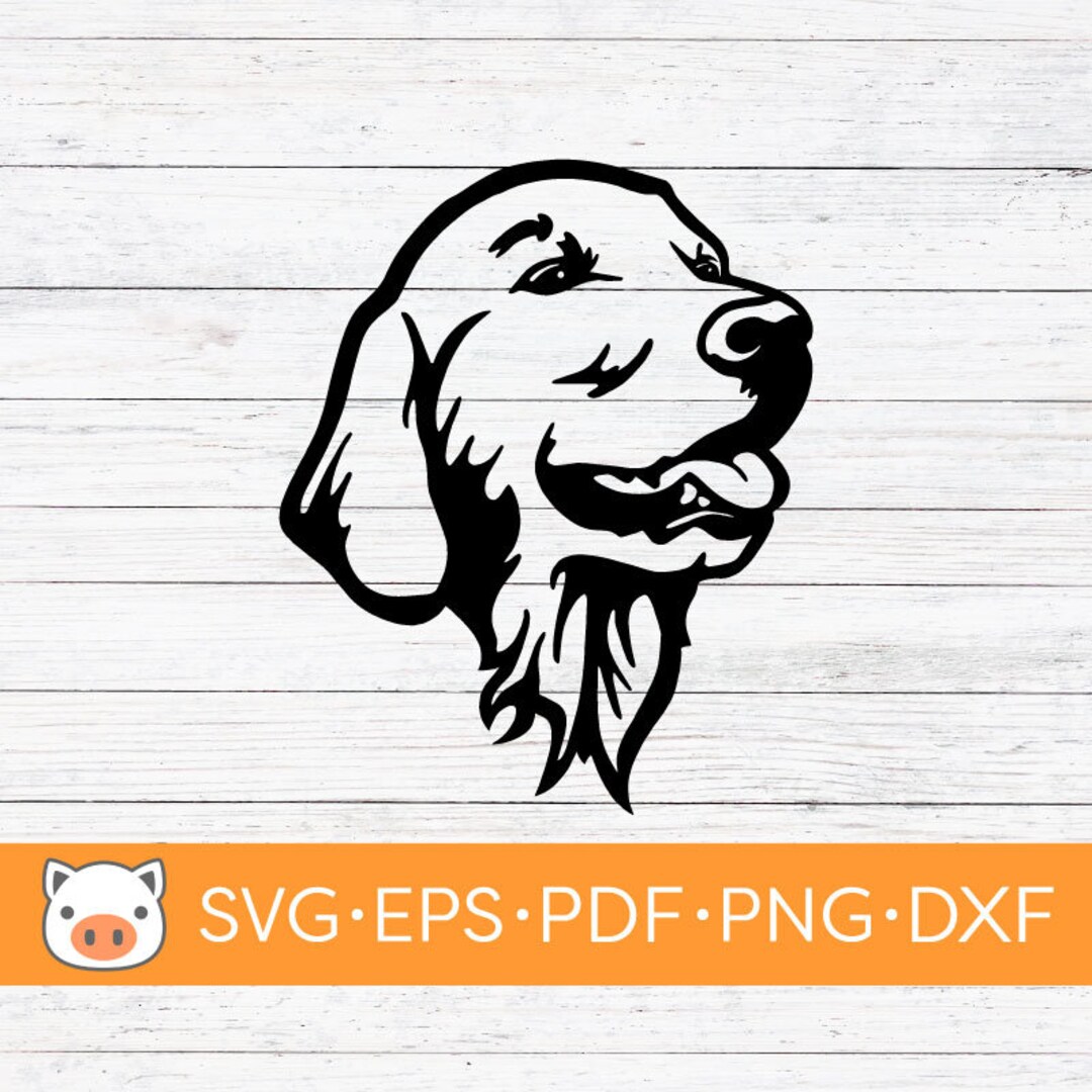 Golden Retriever Head SVG Digital Download File, Dog SVG, Vector Cut ...