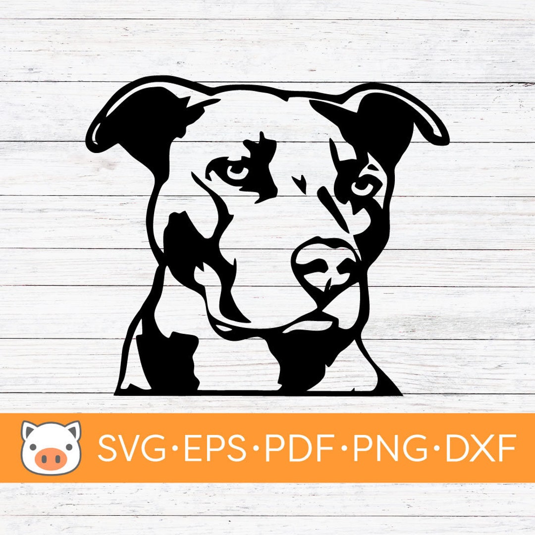 Pitbull Head SVG Digital Download File, Dog SVG, Vector Cut File ...