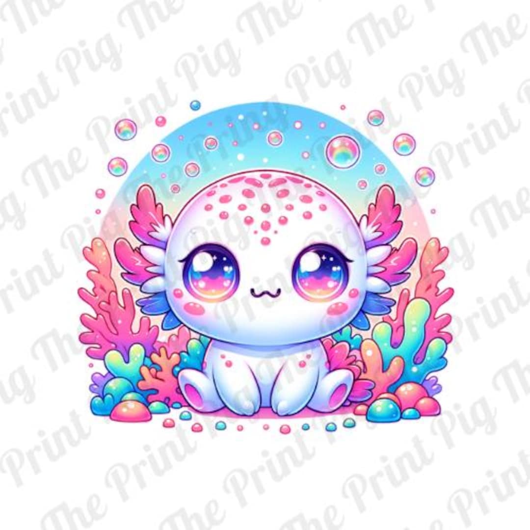 Rainbow Axolotl PNG Digital Download File, Cute Animal PNG, T-shirt ...
