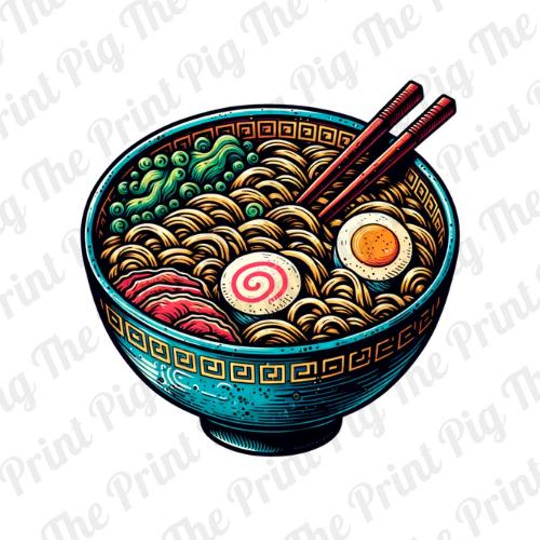 Ramen Bowl PNG Digital Download File, Chibi Kawaii PNG, T-shirt Print ...