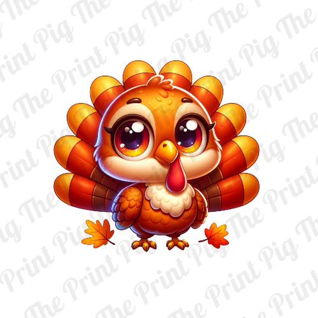 Turkey Cartoon PNG Digital Download File, Autumn Fall PNG, T-shirt ...