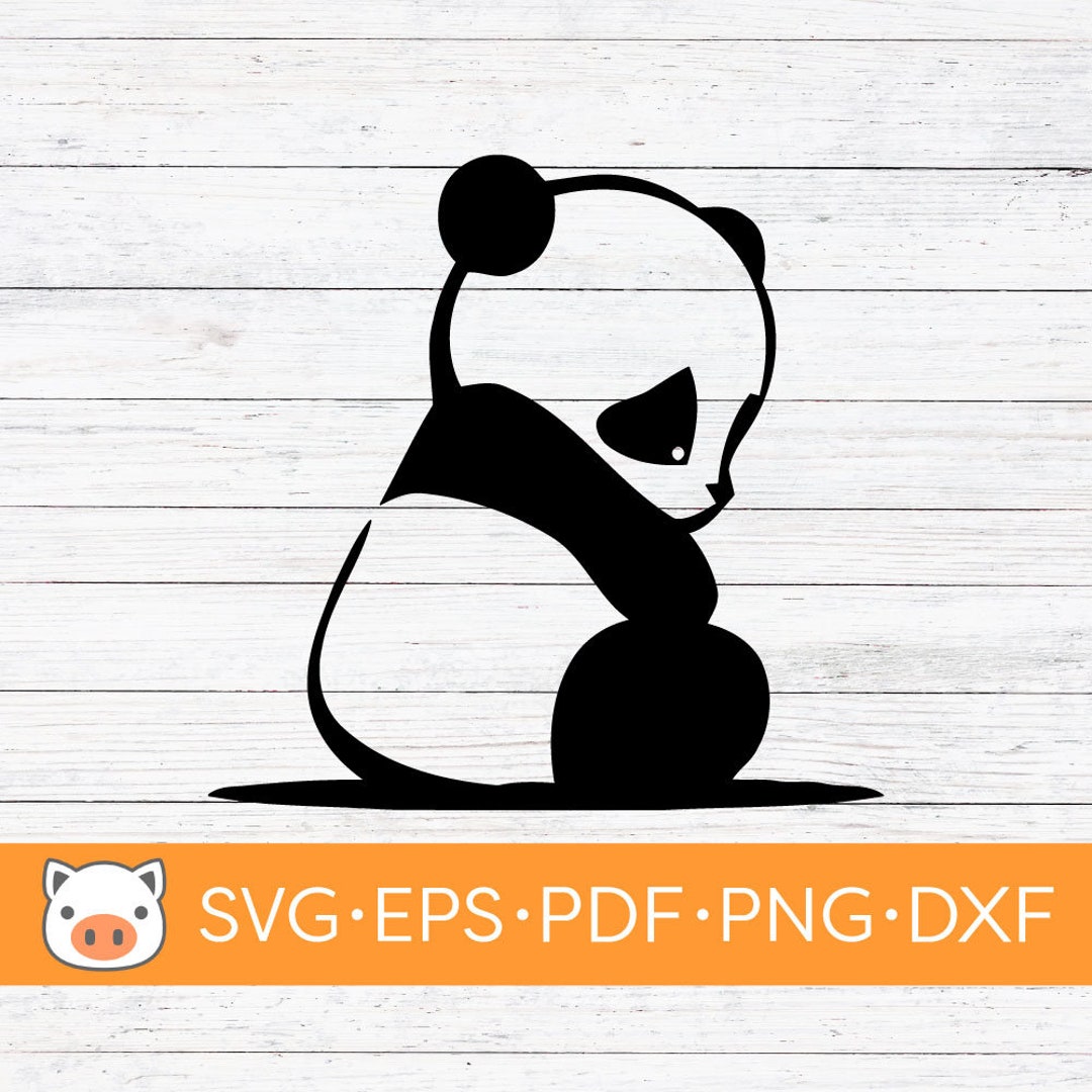 Sitting Panda SVG Digital Download File, Panda Bear SVG, Vector Cut ...