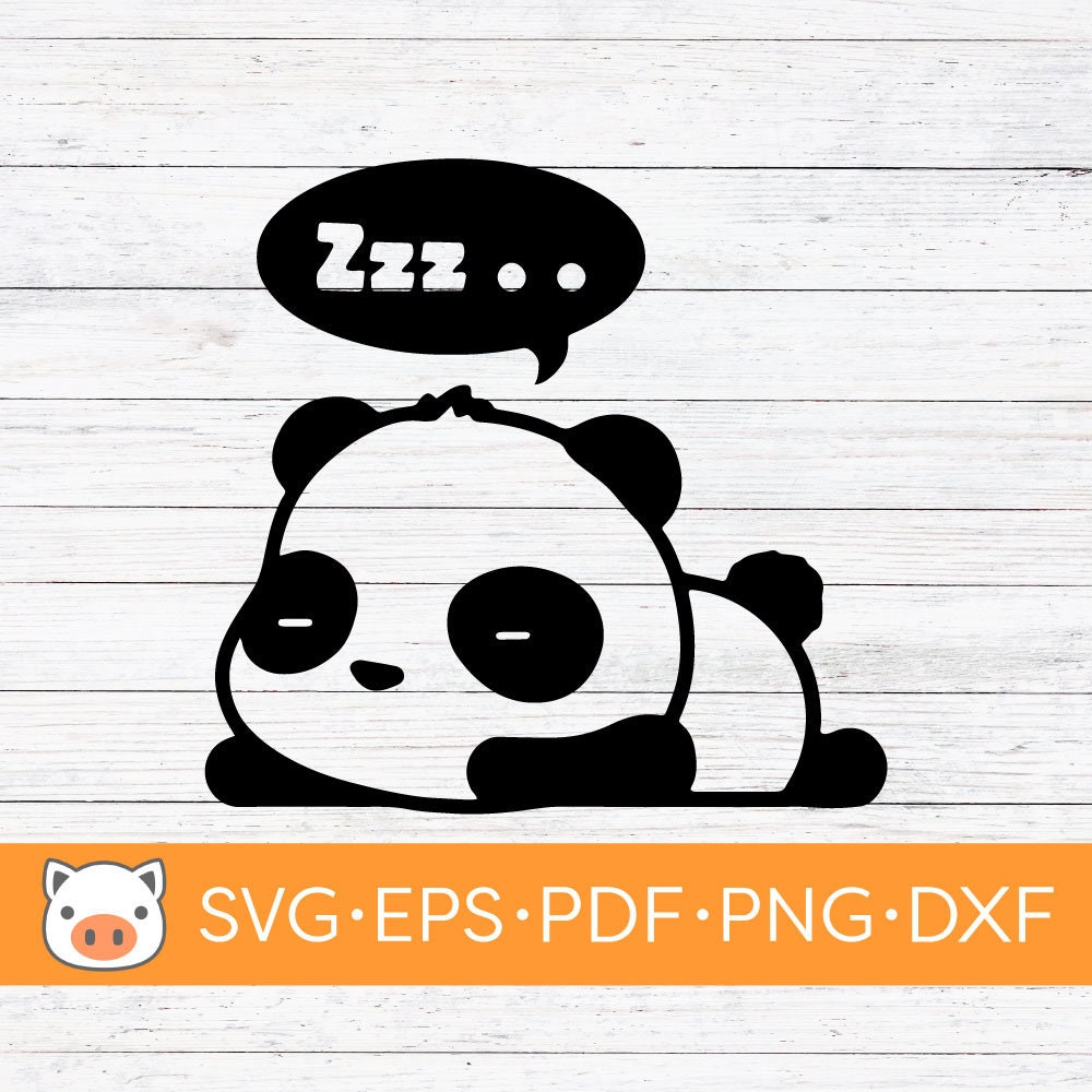 Sleepy Panda SVG Digital Download File, Panda Bear SVG, Vector Cut File ...
