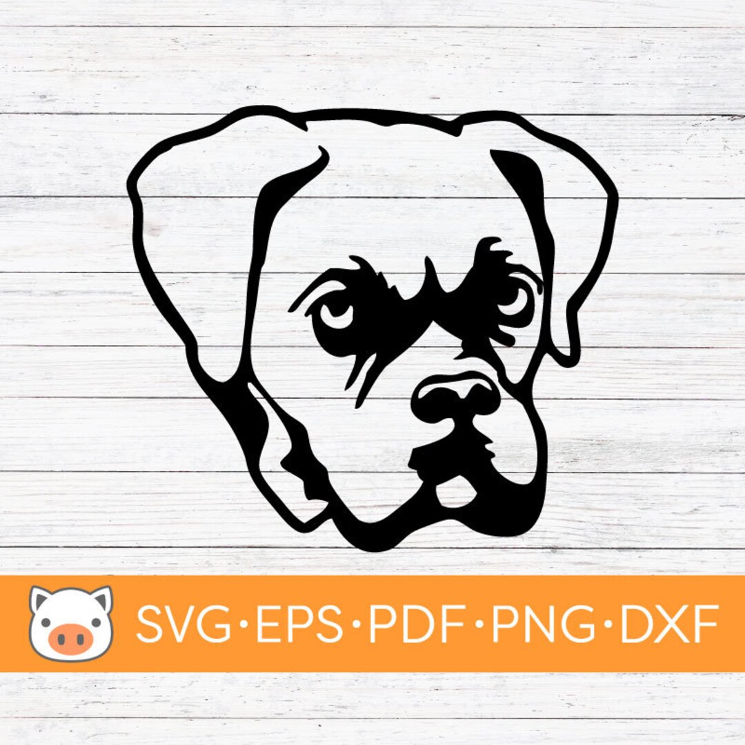 Boxer Head SVG Digital Download File, Dog SVG, Vector Cut File, Cricut ...