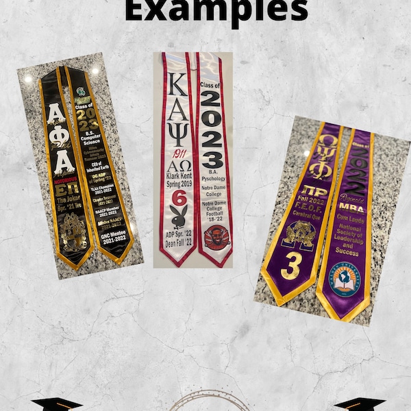 Greek Graduation Stole - Etsy