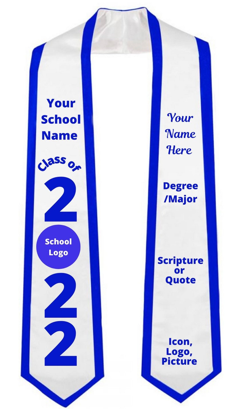 Collegiate Graduation Stole | Custom Graduation Stole | Class of 2025 ...