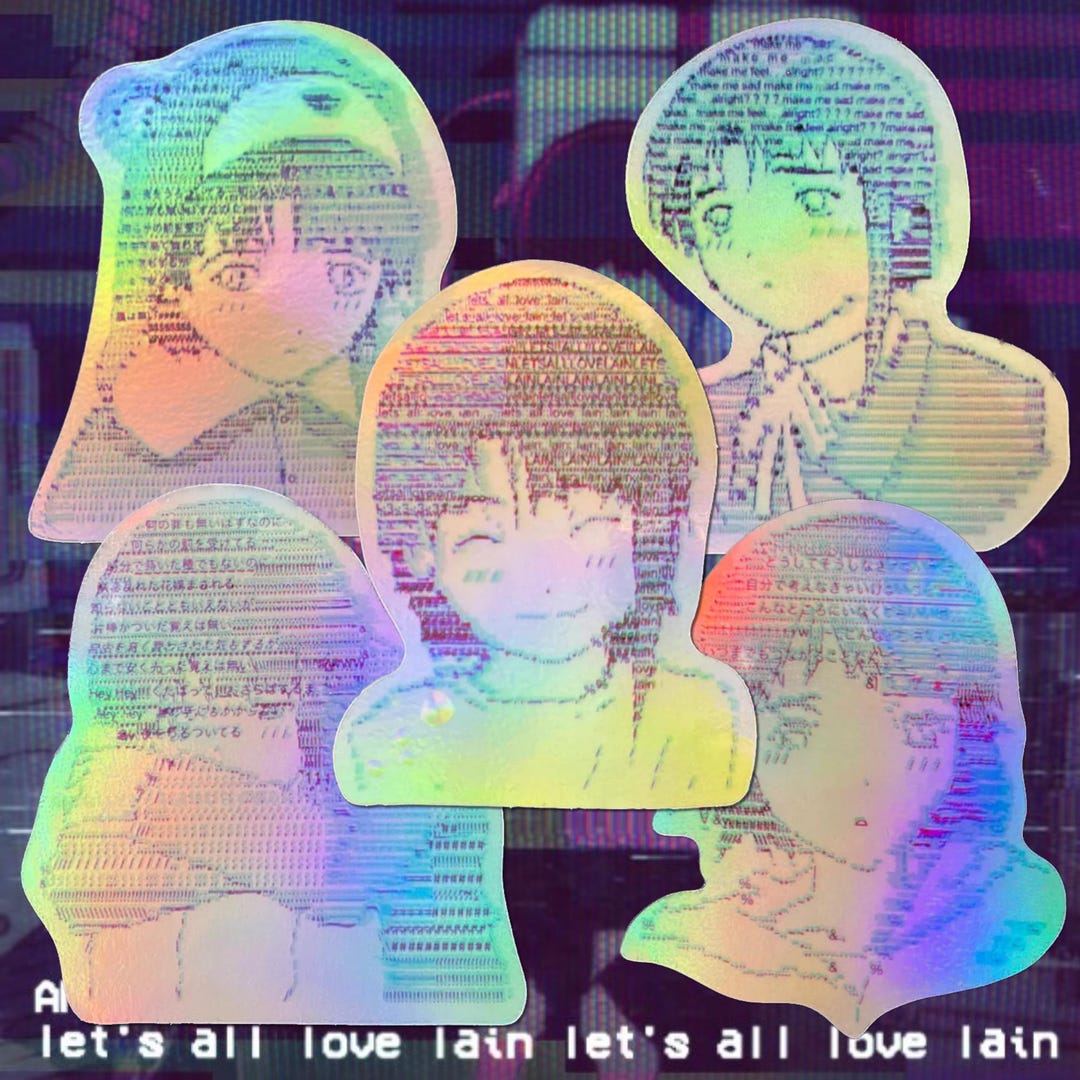 Holographic Serial Experiments Lain Stickers - Etsy