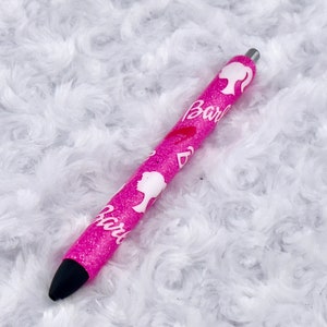 Barbie Themed Glitter Pen, Glitter Pens, Epoxy Glitter Pens, Pink ...