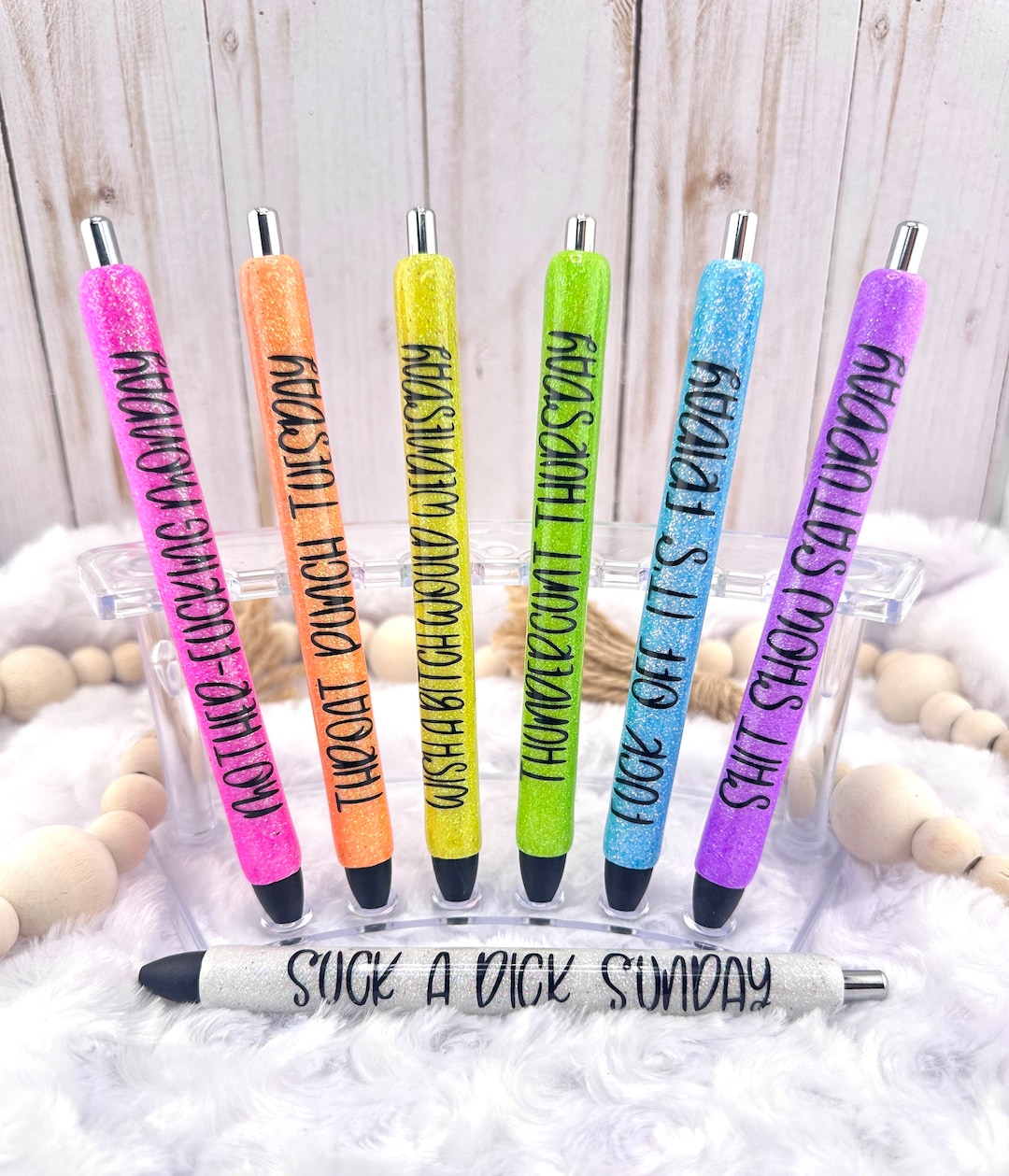 Adult Humor Curse Word Work Week Pens, Funny Office Supplies, Epoxy ...