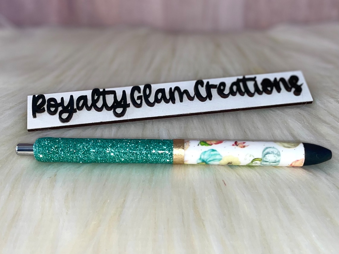Fall Glitter Pens Autumn Leave Pen Teal Pumpkin Pen Fall - Etsy