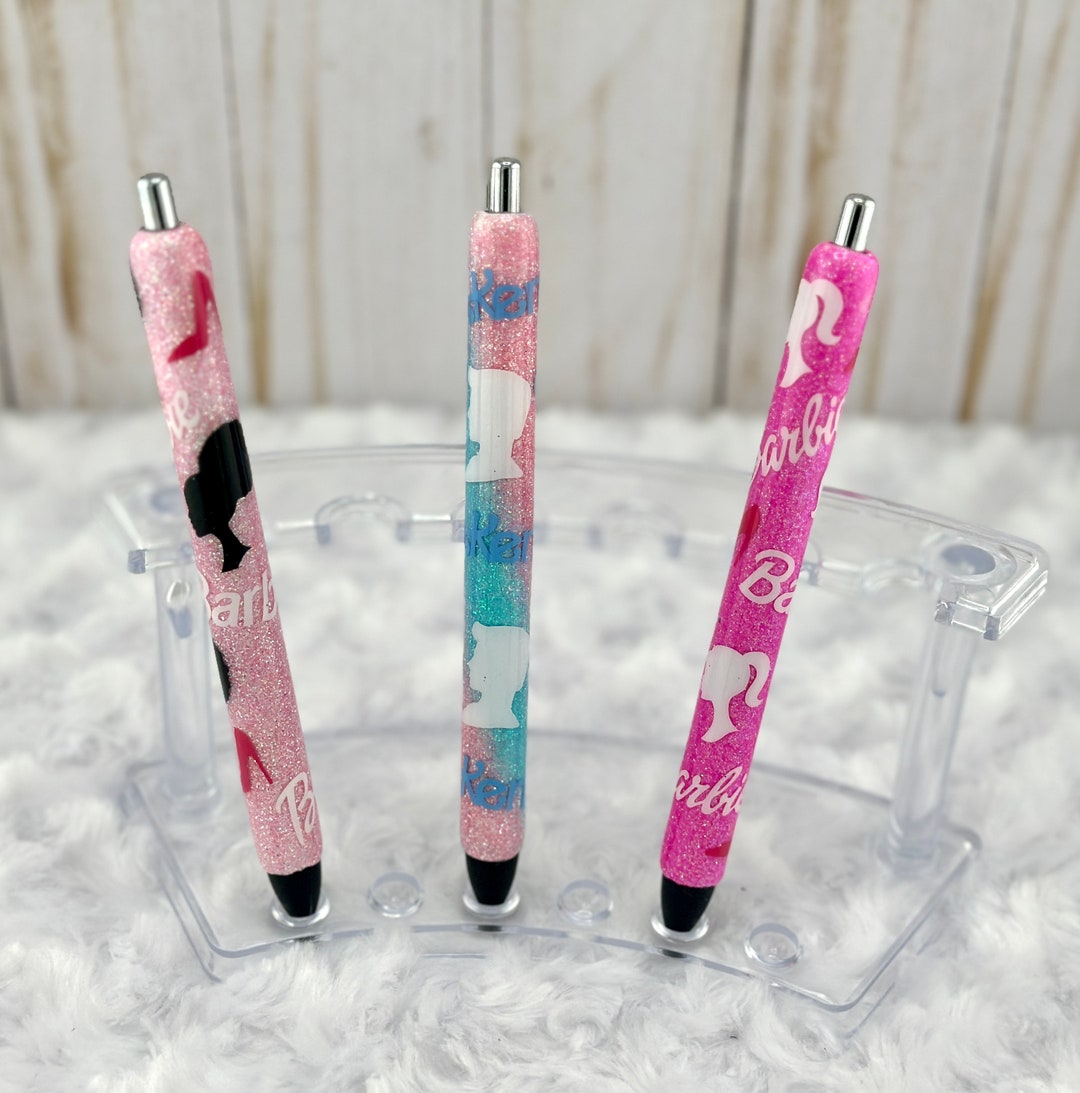 Barbie Themed Glitter Pen, Glitter Pens, Epoxy Glitter Pens, Pink ...