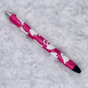 Spooky Halloween Glitter Pens, Pink Ghost Pens, Epoxy Glitter Pens ...