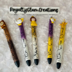 Beauty Princess Pen Set, Belle Pen, Personalized Pen, Refillable Pens ...