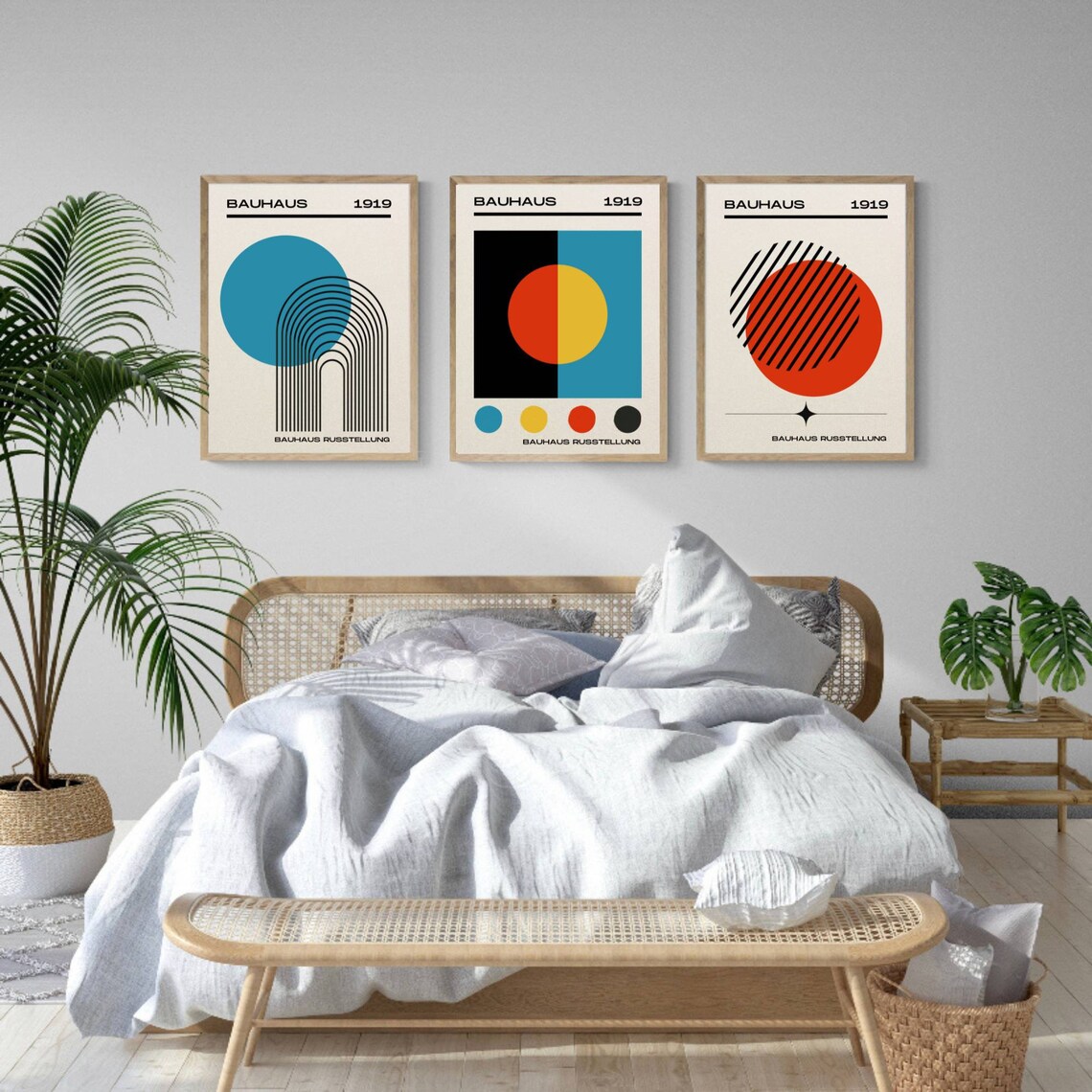 Bauhaus 1919 Inspired Wall Art Set of 3 Prints/ Home Decor/ - Etsy UK