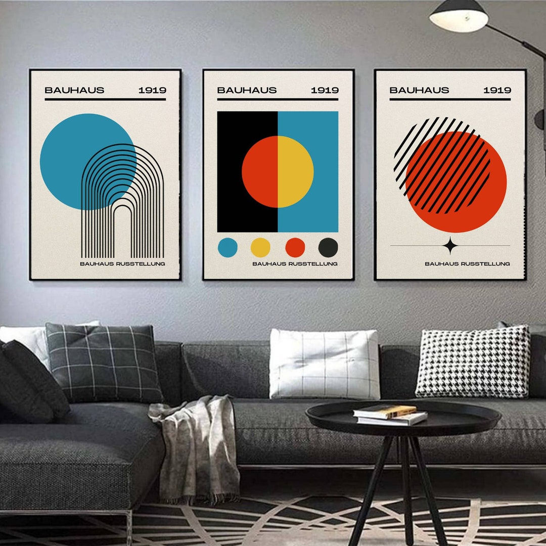 Bauhaus 1919 Inspired Wall Art Set of 3 Prints/ Home Decor/ - Etsy UK