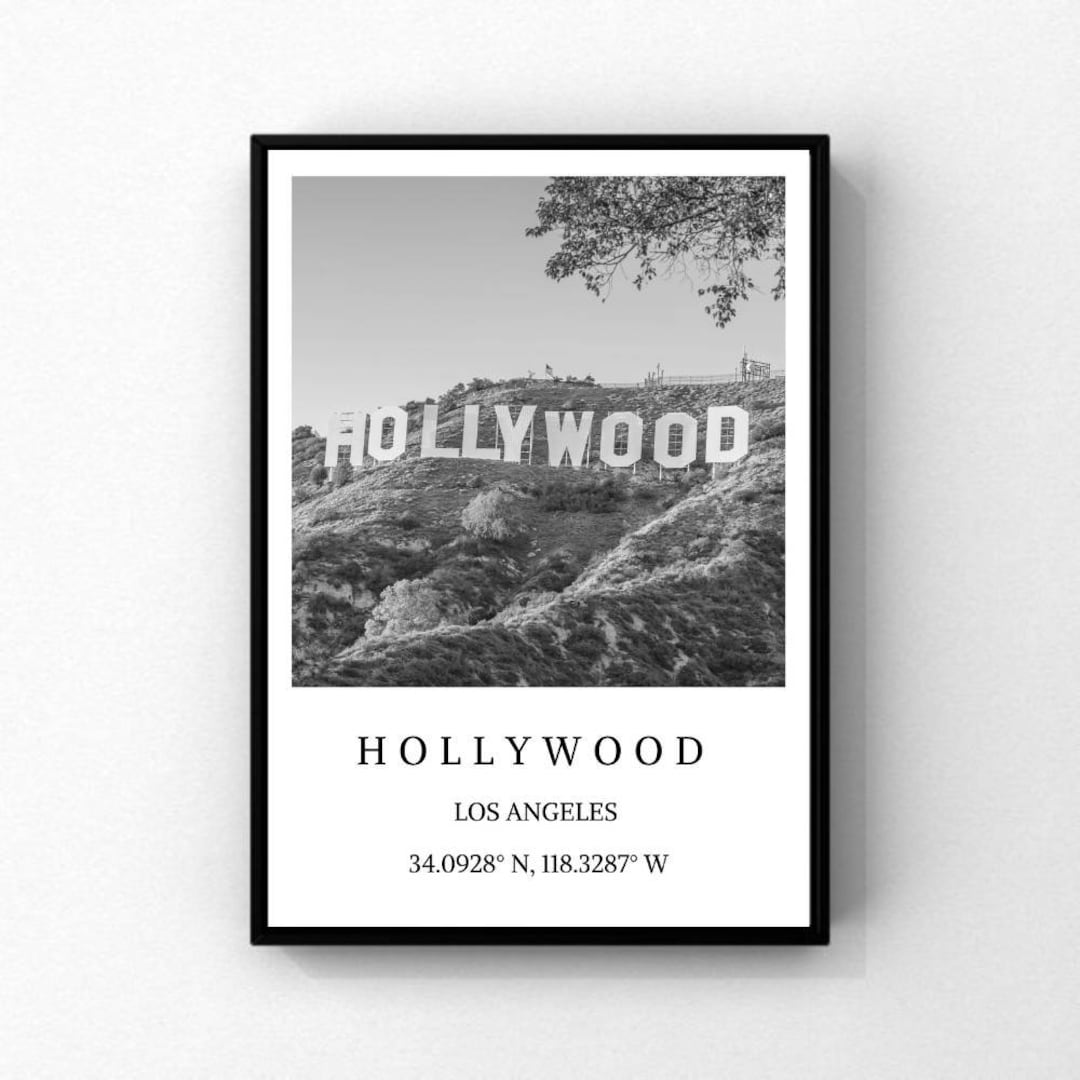 Hollywood Travel Poster Hollywood Poster Wall Print Unique - Etsy