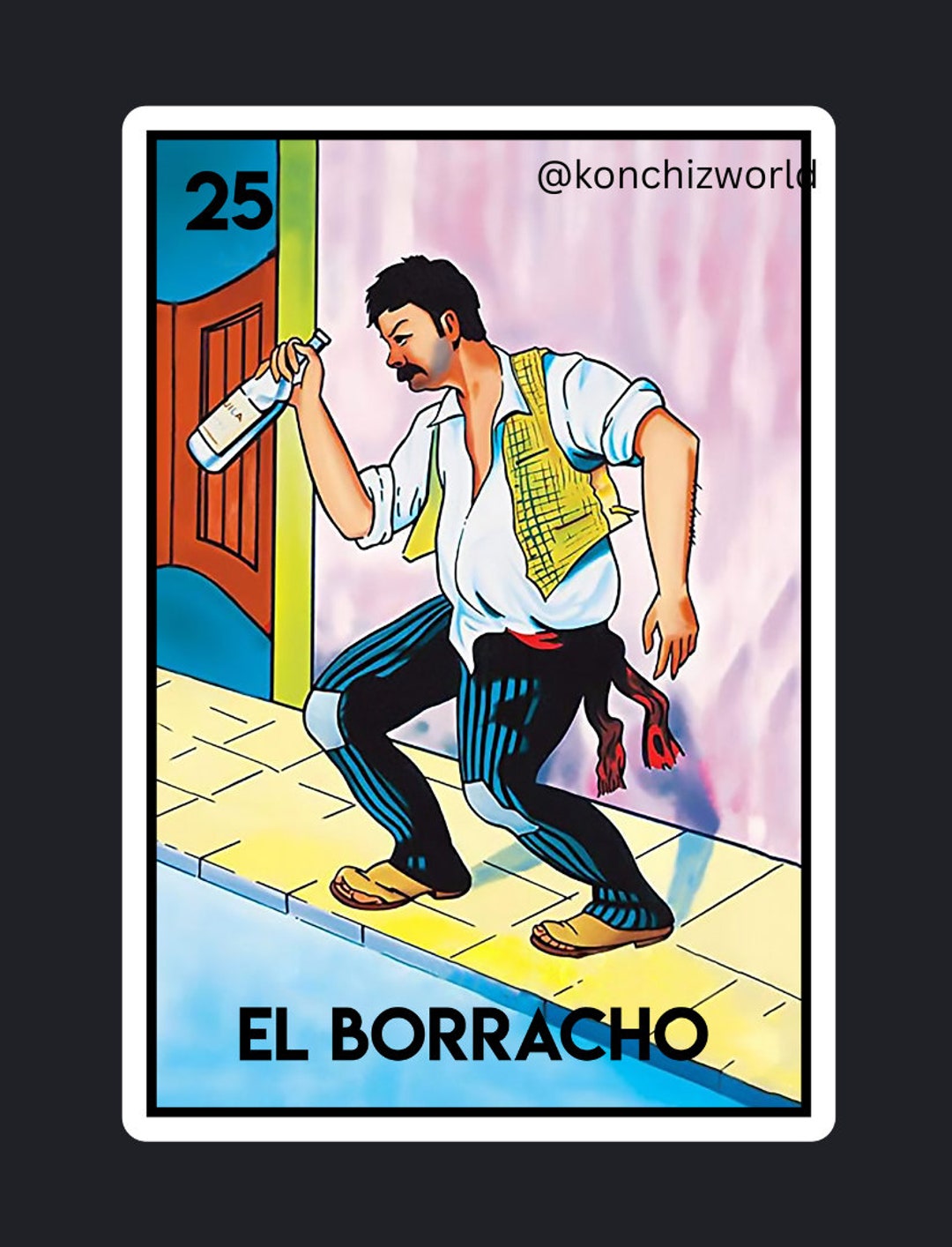 El Borracho PNG File La Loteria - Etsy