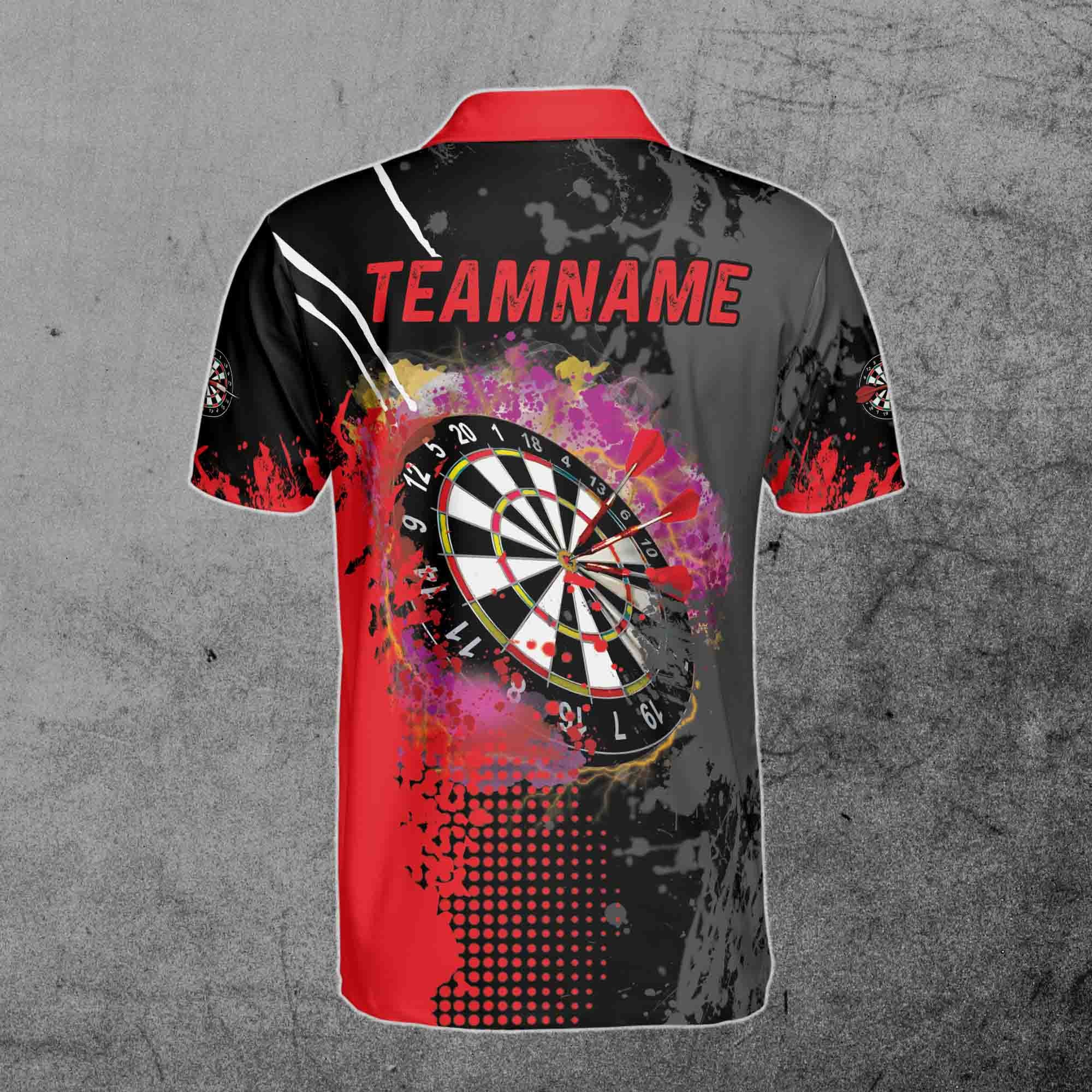 Custom Name Team Name Red Darts Arrow Darts Team Men's Polo Shirt sold ...