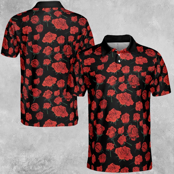 Mens Rose Print Dress Shirt - Etsy
