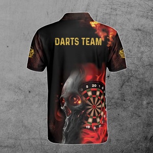 Custom Red Smoke Darts Skull, Darts Team 3D Polo Shirt Size S-5XL - Etsy