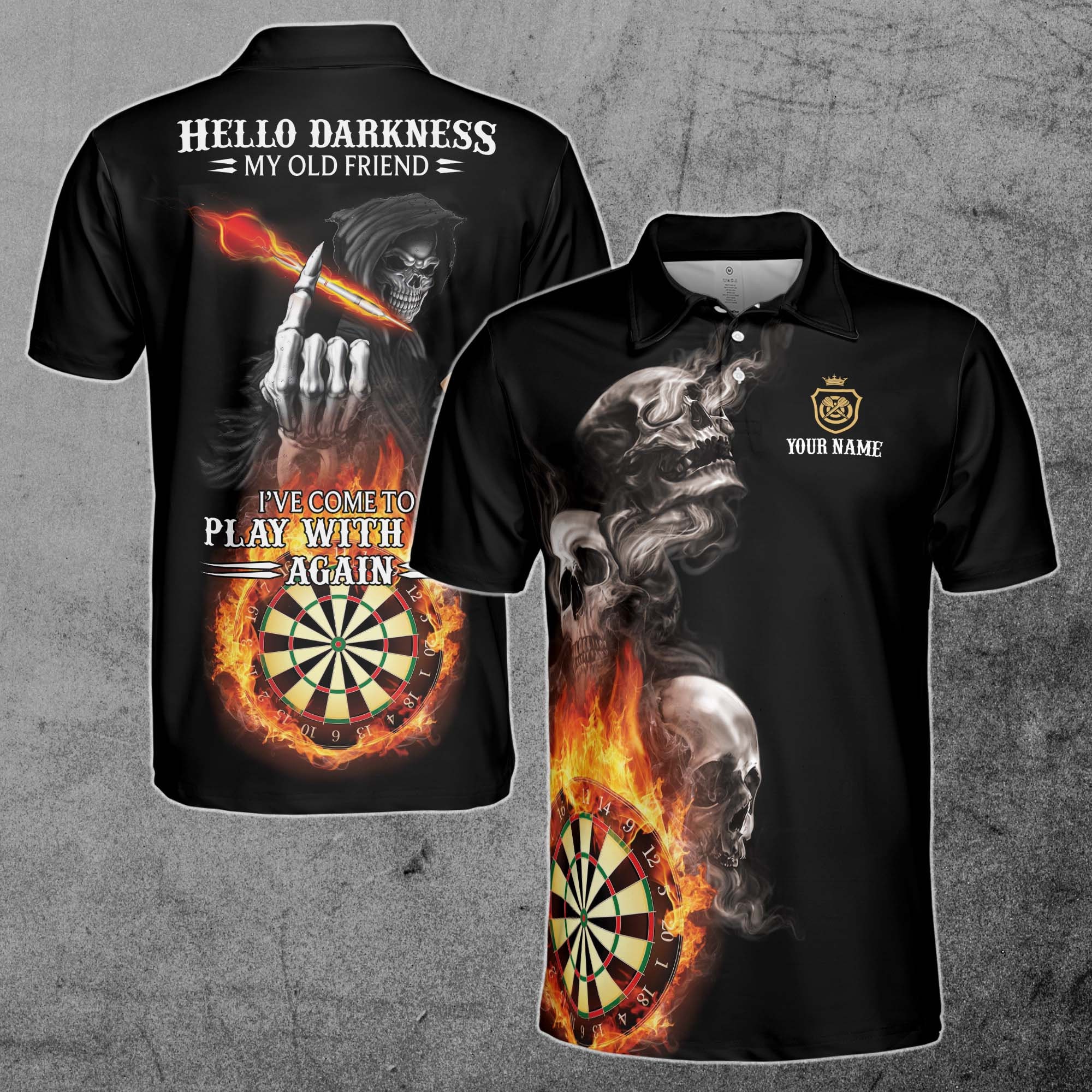Personalized Darts, Custom Dart Skull 3D Polo Shirt Size S-5XL - Etsy