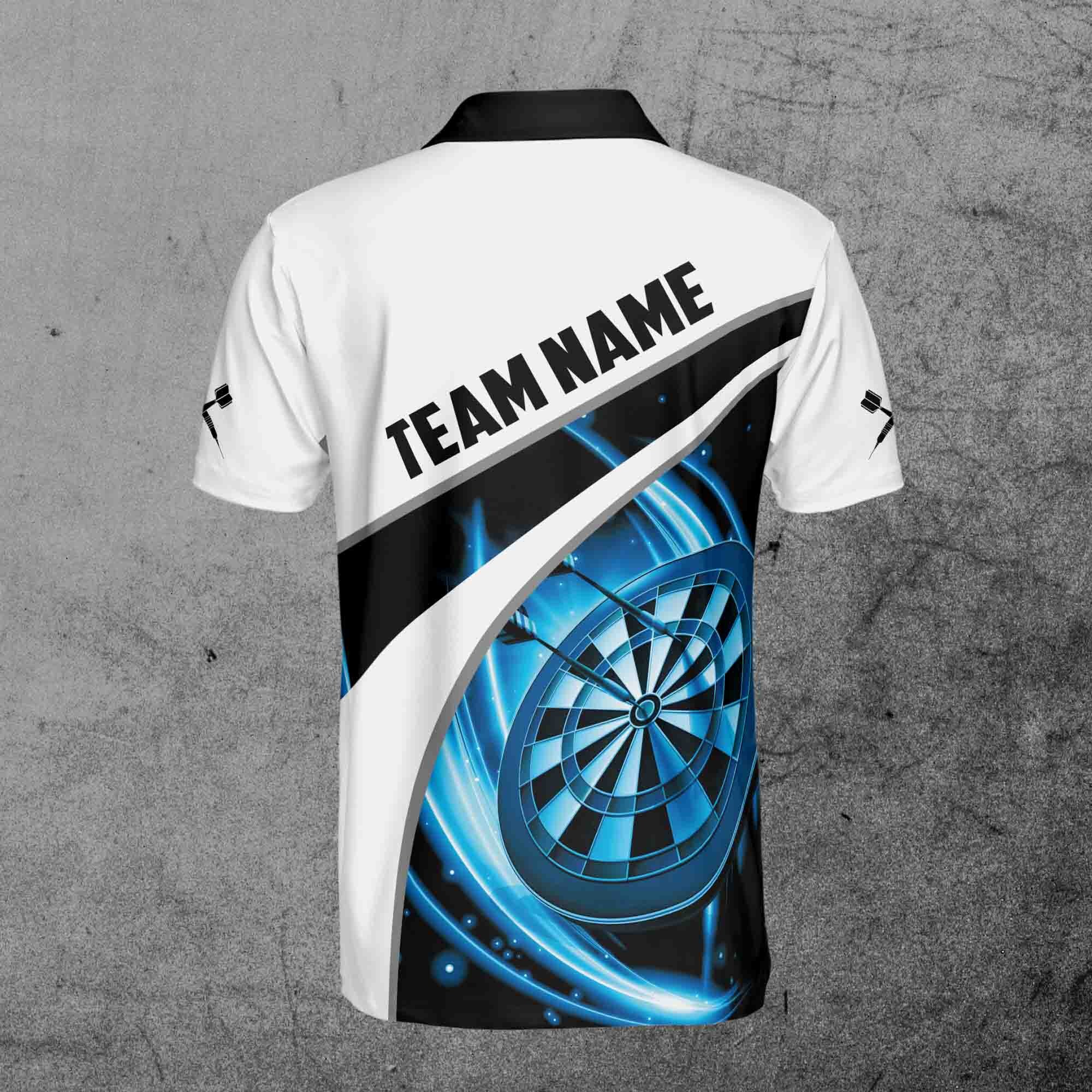 Custom Name Team Name Blue Darts Art Darts Team Men's Polo Shirt sold ...