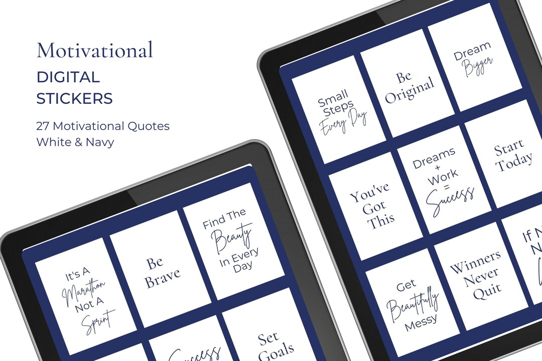 Digital Stickers Motivational Quotes PNG Goodnotes PDF - Etsy