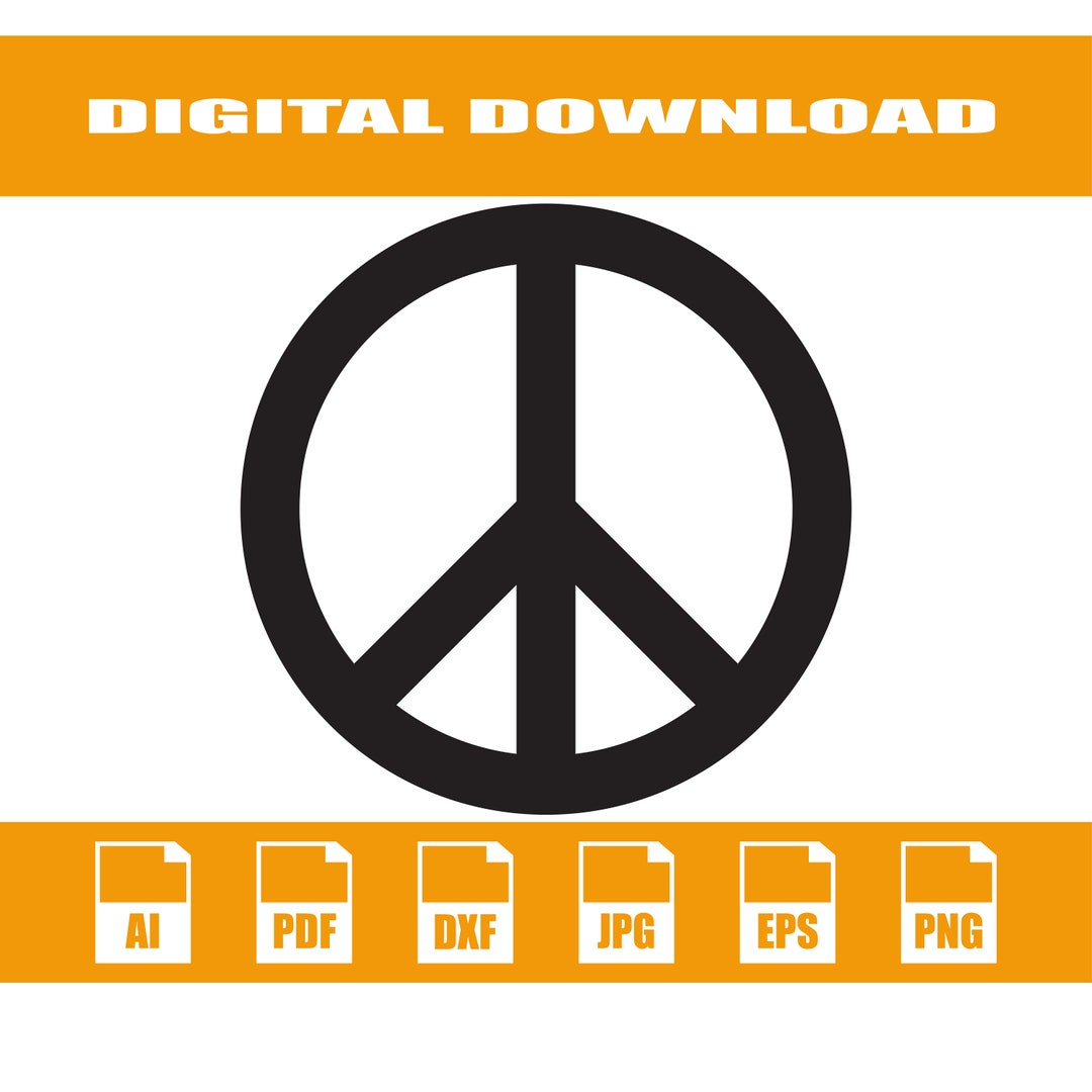 Peace Sign Peace Symbol SVG File for Cricut Svg Files for Download. PNG ...