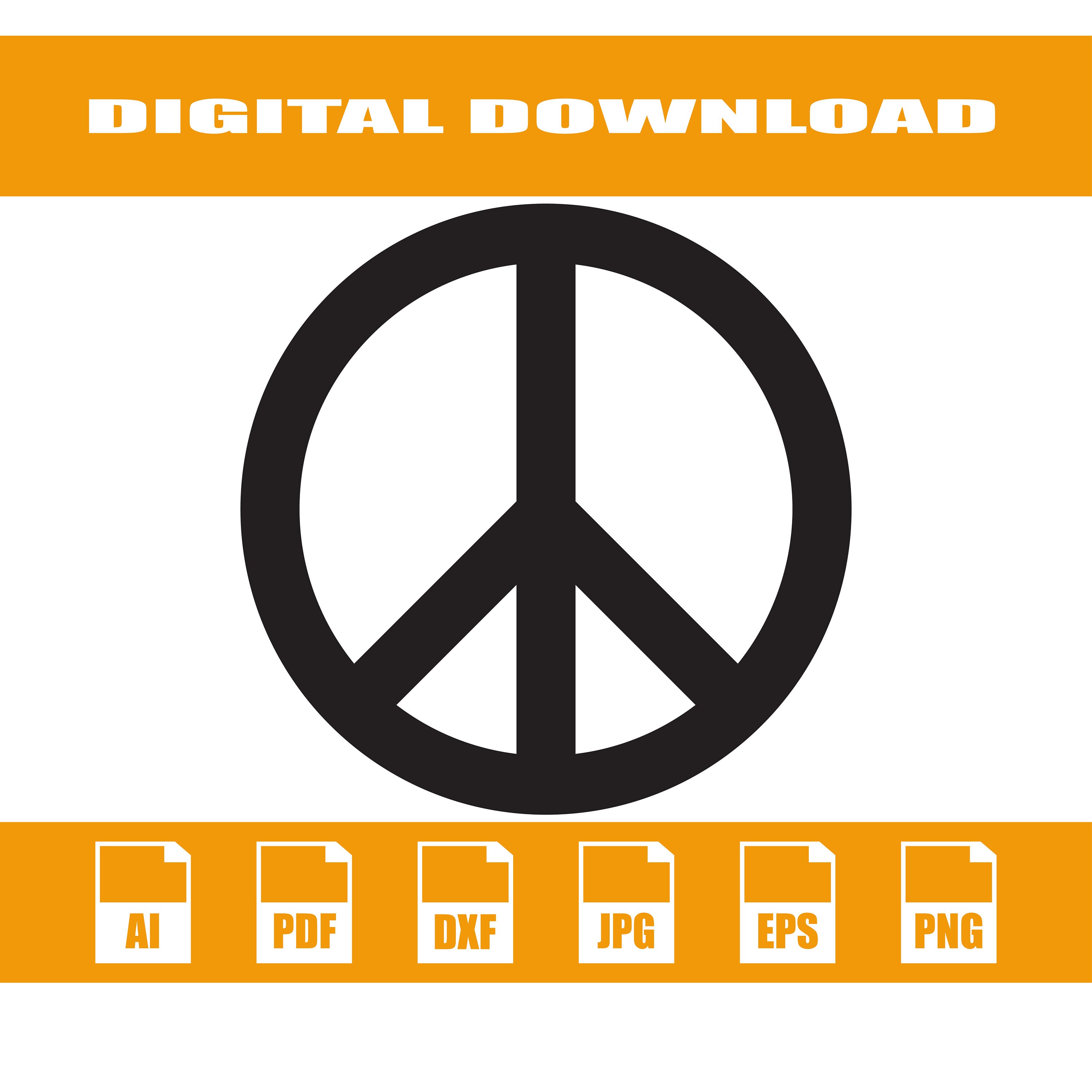 Peace Sign Peace Symbol SVG File for Cricut Svg Files for Download. PNG ...