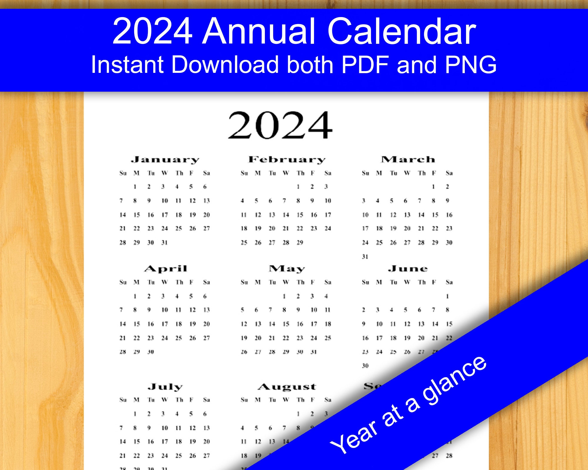 2024 Calendar PDF and PNG Printable, Png Transparent Background ...
