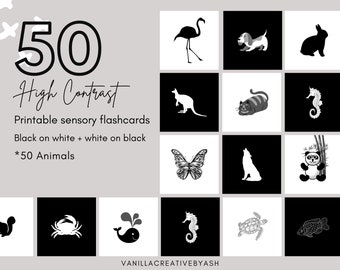 Printable Black and White High Contrast Baby Cards Newborn - Etsy