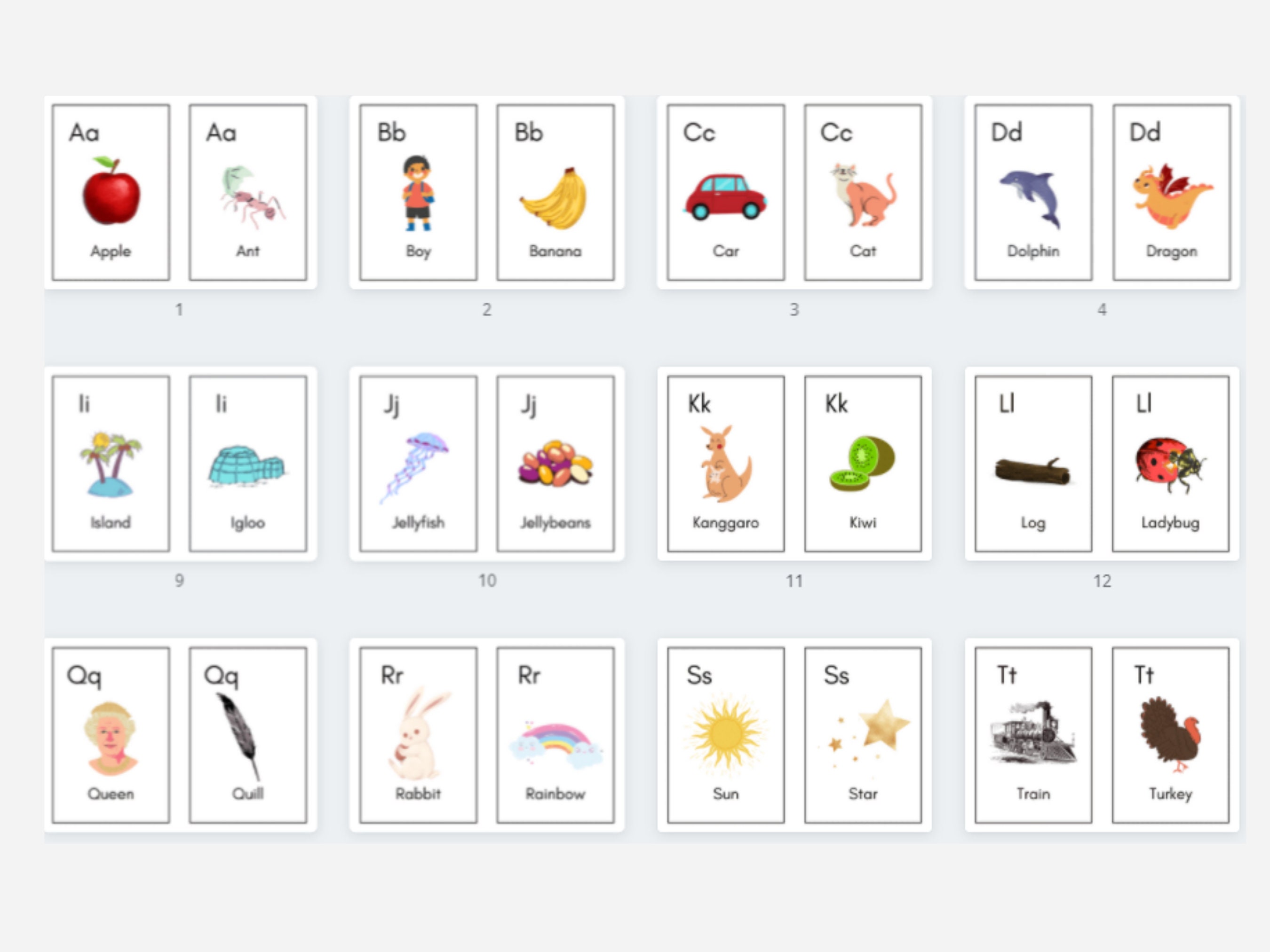 Colorful ABC Cards Printable | Homeschool Printables Preschool Nursery ...