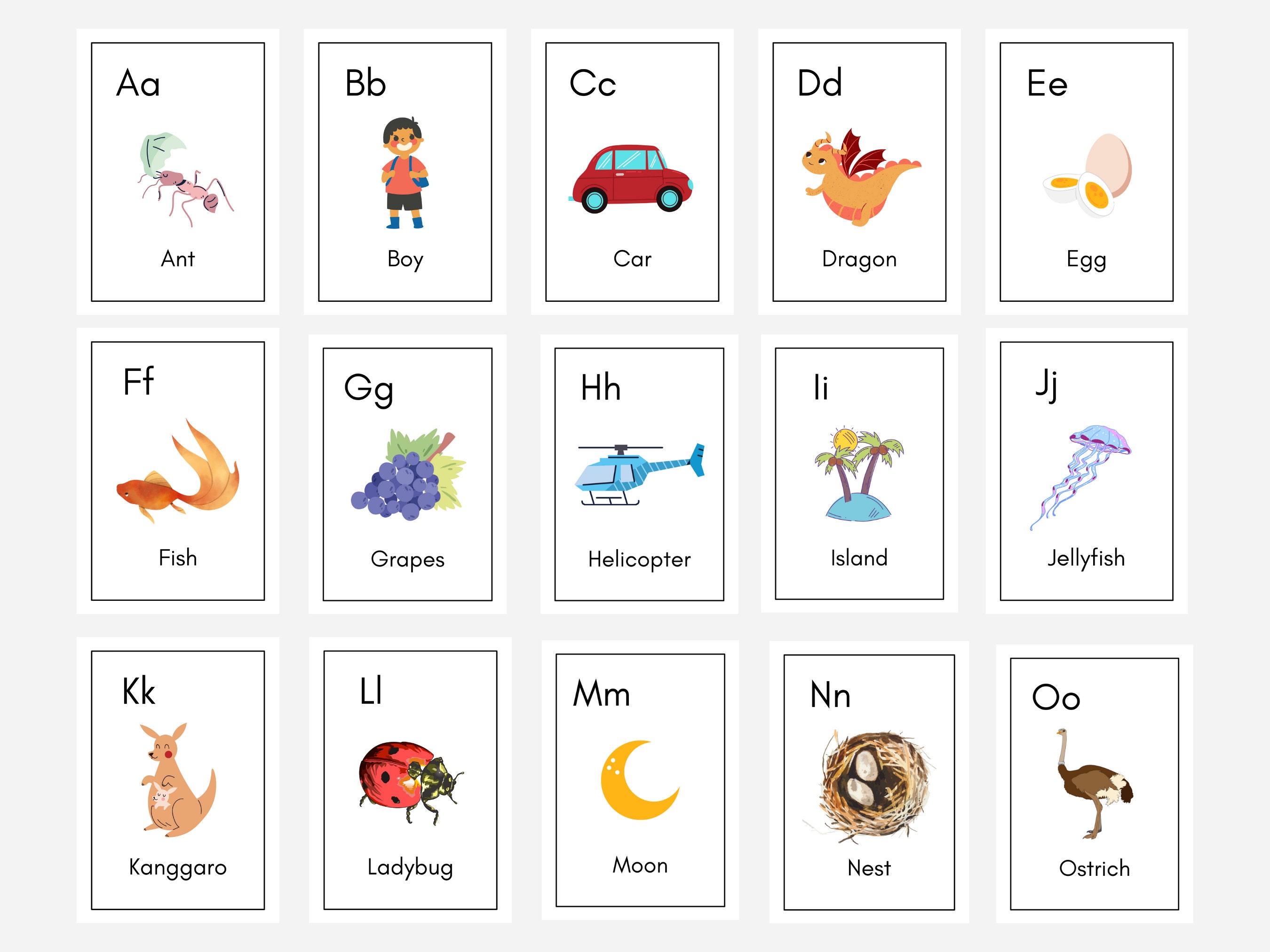 Colorful ABC Cards Printable | Homeschool Printables Preschool Nursery ...