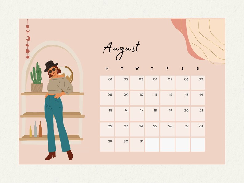 2022 BOHO Aesthetic Calendar | Digital Download | Printable Calendar I ...