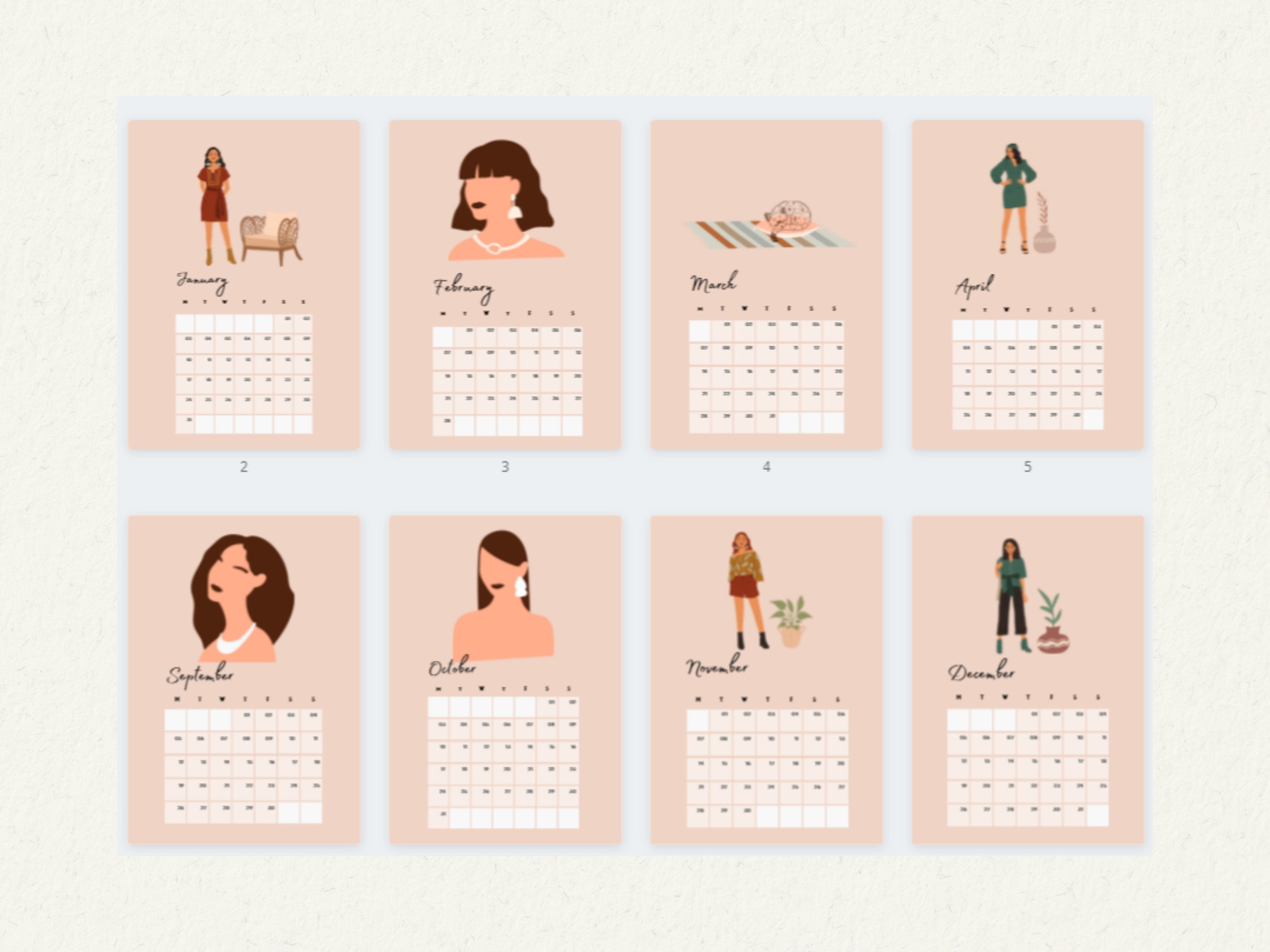 2022 BOHO Aesthetic Calendar | Digital Download | Printable Calendar I ...