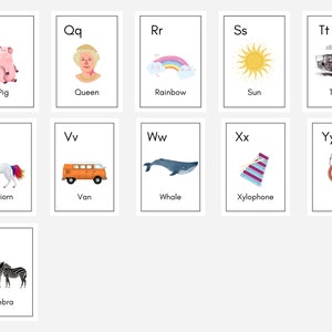 Colorful ABC Cards Printable Homeschool Printables Preschool | Etsy