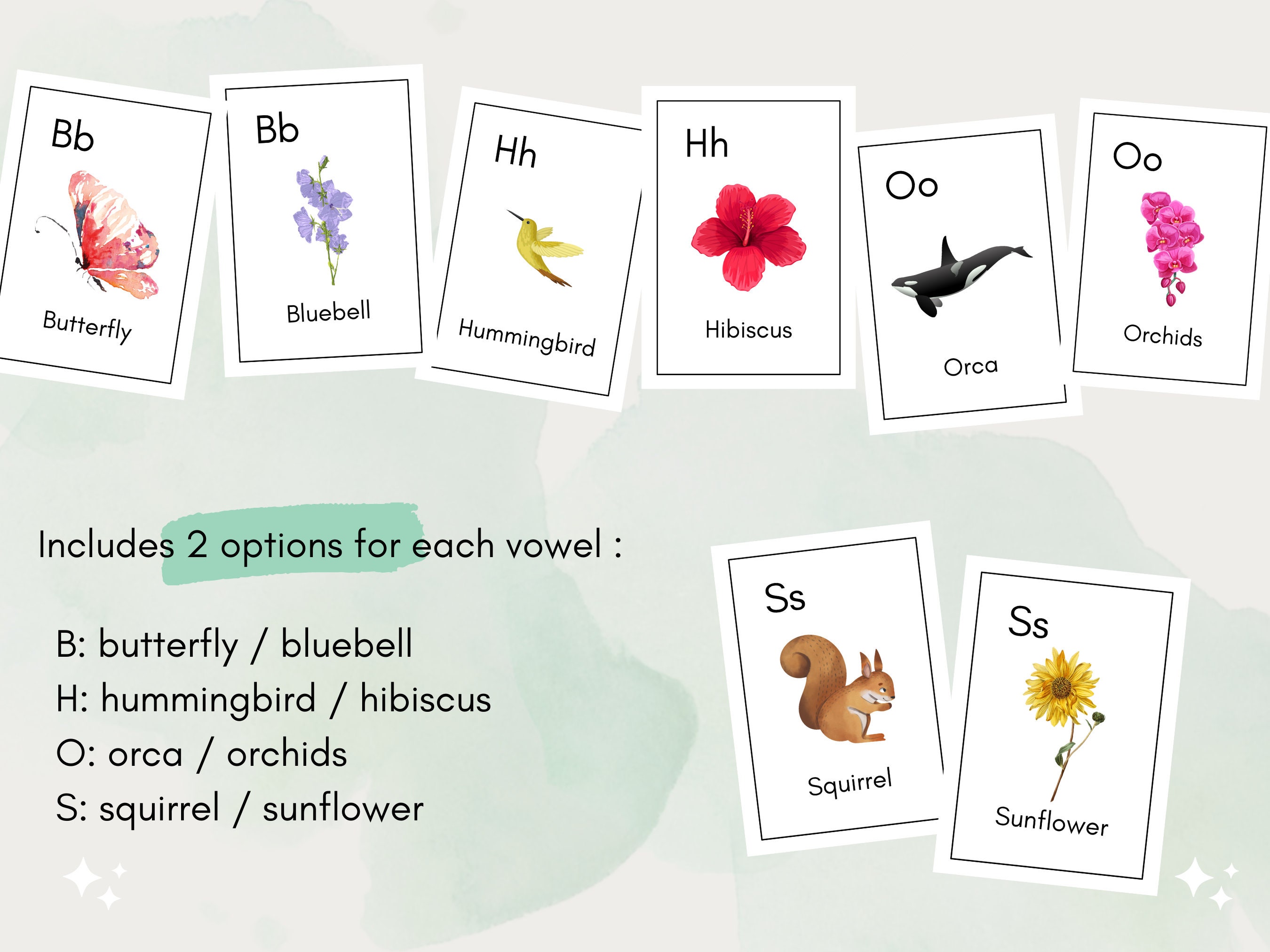 Nature ABC Cards Printable | Homeschool Printables Preschool Nursery ...