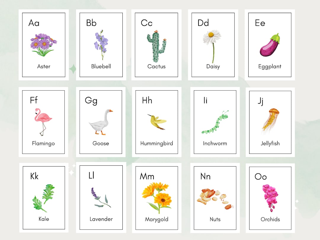 Nature ABC Cards Printable | Homeschool Printables Preschool Nursery ...