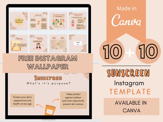10 SUNSCREEN Instagram Posts 10 FREE Instagram Wallpaper - Etsy