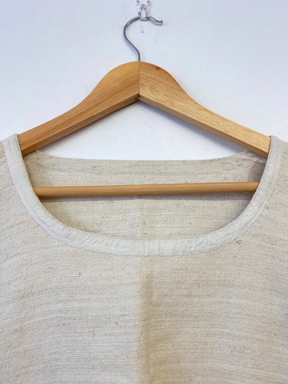 Antique Edwardian French Linen Shift Dress - Gem