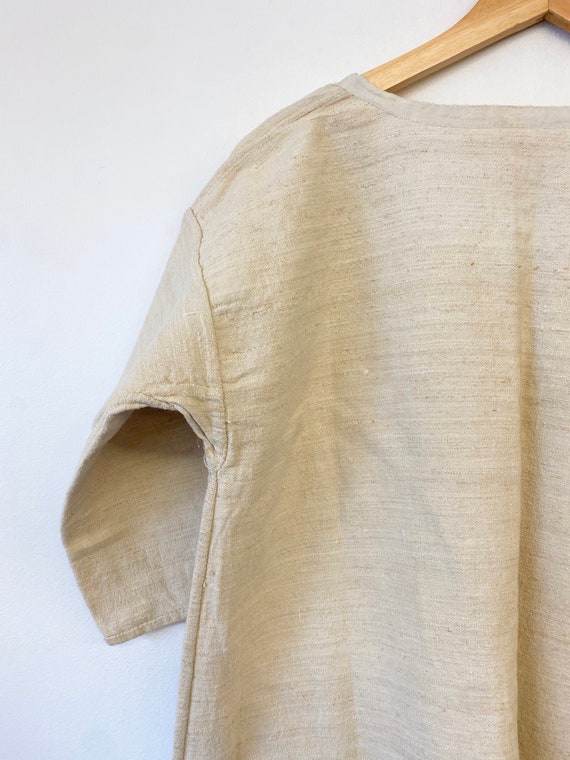 Antique Edwardian French Linen Shift Dress - Gem