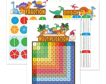 Kids School Learning Mathematic Division Tables Instructional - Etsy