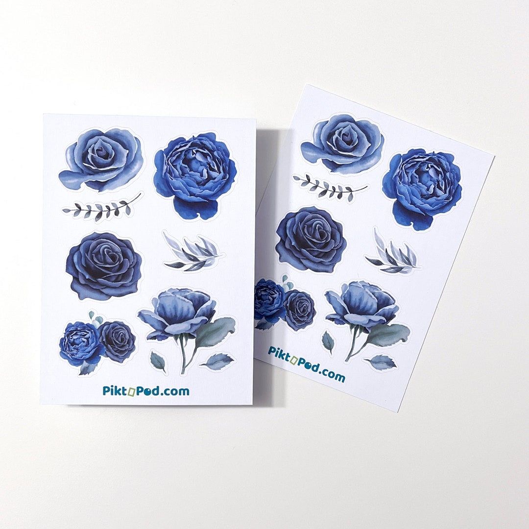 Blue Roses Mini Sticker Sheet 3.5 X 4.75 - Etsy