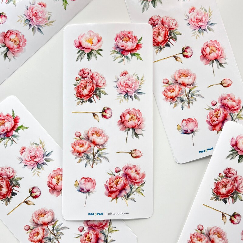 Peonies Stickers - Etsy