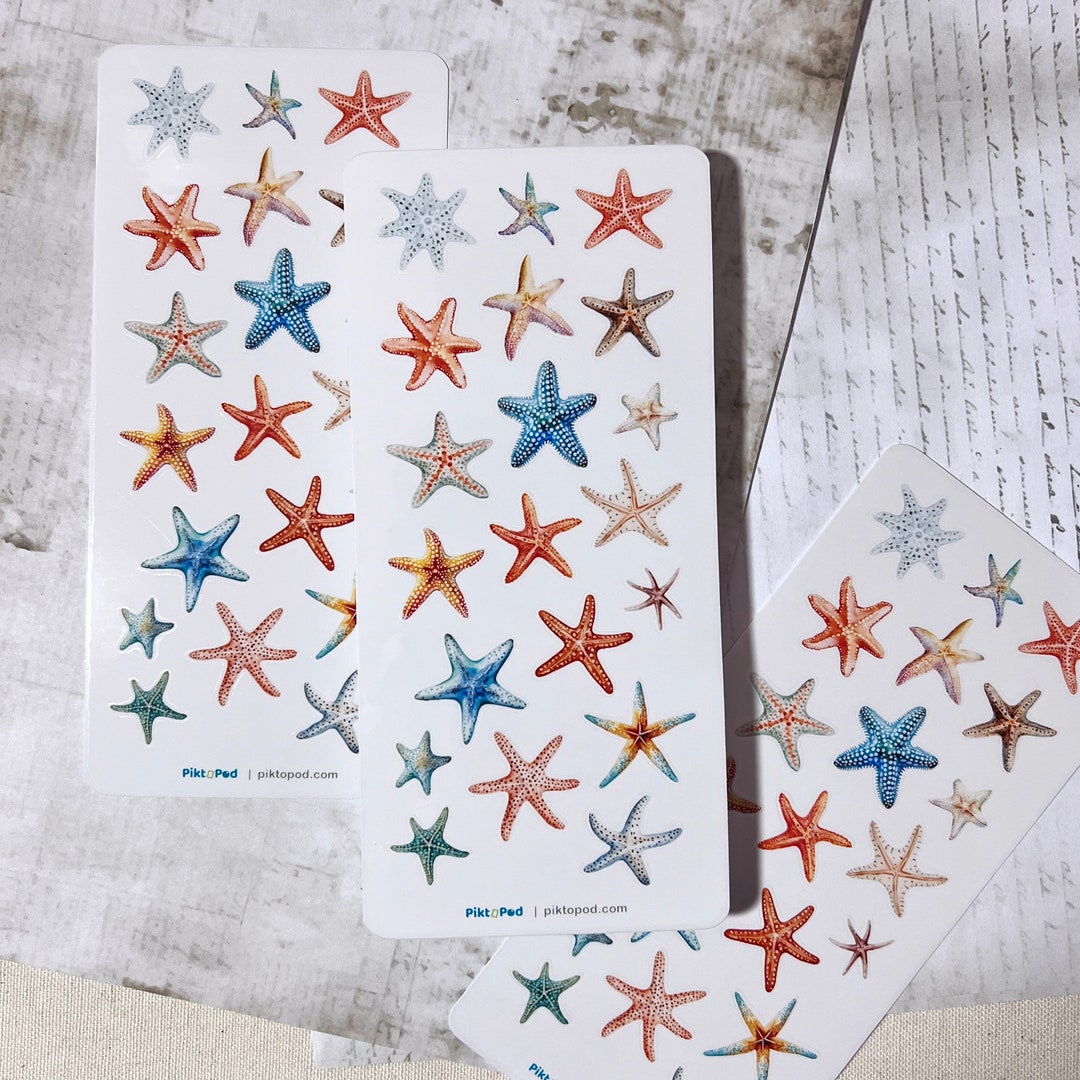 Clear Starfish Stickers - Etsy
