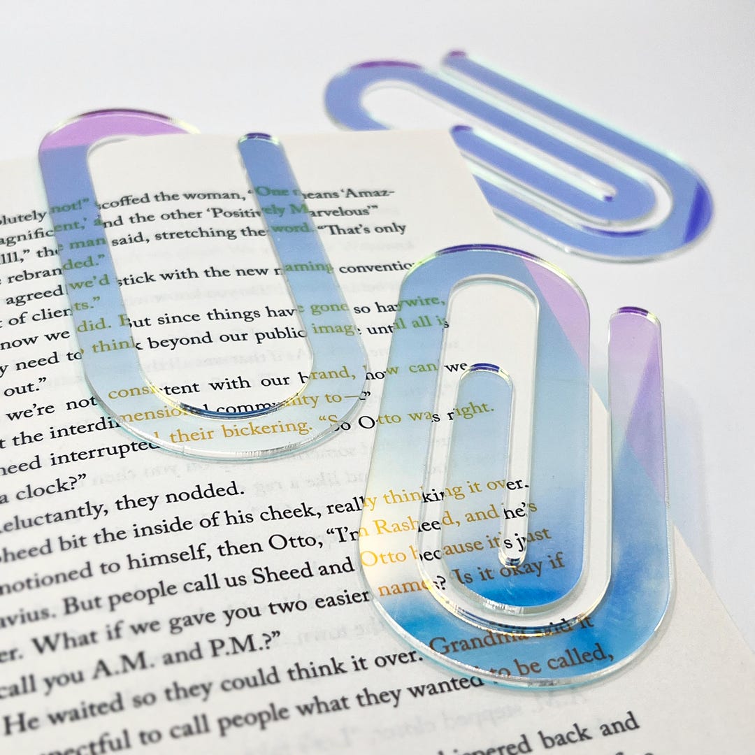 NEW! Iridescent Jumbo Paper Clip Bookmark - Etsy