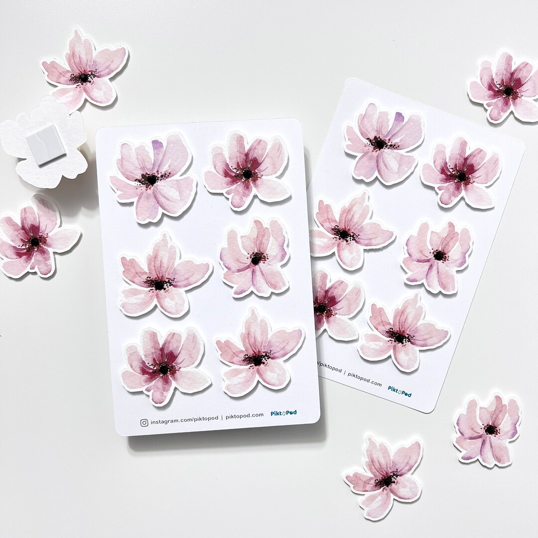 Pink Floral Ephemera Set of 6 - Etsy