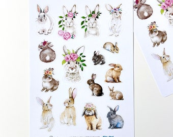 Rabbit Planner Vinyl Sticker Sheet, Planner Stickers, Planner, Rabbit ...